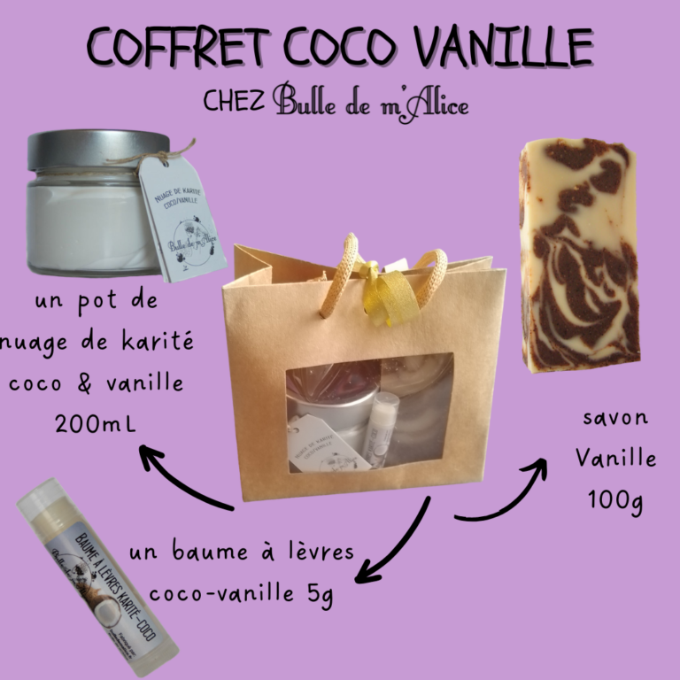 Coffret gourmand COCO-VANILLE - Bulle de m'Alice : Savonnerie artisanale